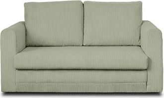 Best Mobilier Lisa Design - Canap&eacute; Droit Convertible D&eacute;plimousse Marilia en Velours C&ocirc;tel&eacute; - Canap&eacute; Lit - Sofa Vert Sauge 2 Places - Salon