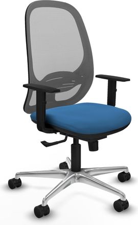 Piqueras y Crespo B&uuml;rostuhl, zylindrisch, Blau, mit 1D-Armlehnen, h&ouml;henverstellbare Lendenwirbelst&uuml;tze, ausgestattet mit 3 Positionen und Schneidschaum, mit 65 mm Nylon