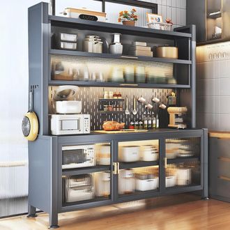 Generic Küchenvitrine, 6-stöckiger Mikrowellen Schrank for Küche, Wohnzimmer, Terrasse, Balkon, Garage und Esszimmer, 300kg Starke Tragkraft