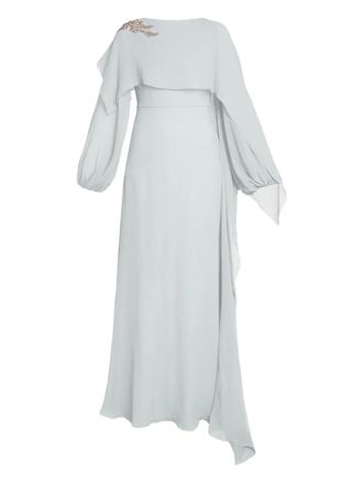 Erdem robe longue &agrave; ornements - Bleu