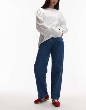 Dickies Lockere, gerade geschnittene Jeans in klassischem Blau