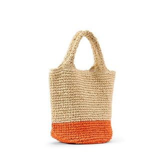 Au Printemps Paris Sac seau paper straw tress&eacute;