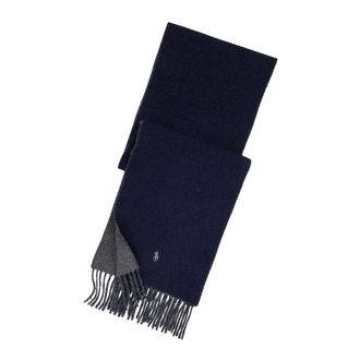 Polo Ralph Lauren unisex, Accessoires, Bleu, Taille: ONE Size &Eacute;charpe R&eacute;versible en Laine M&eacute;lang&eacute;e