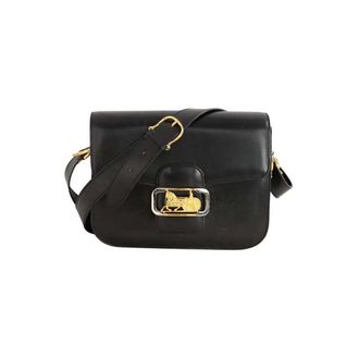 Celine Sac &agrave; bandouli&egrave;re Triomphe Vintage en cuir verni noir
