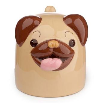 Puckator Mopps Pug Upside Down Ceramic Shaped Mug
