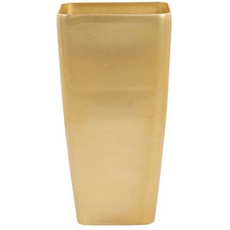 Beliani Haut Pot de Fleurs Cache-pot Carr&eacute; 40 x 40 x 76 cm en M&eacute;lange de Pierre Dor&eacute; Id&eacute;al pour Ext&eacute;rieur et Int&eacute;rieur Glamour Chic et Moderne Beliani