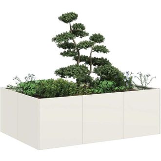 vidaXL Jardini&egrave;re blanc 120x80x40 cm acier vidaXL