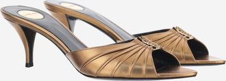 Saint Laurent Babylone Heel Sandal - Gold