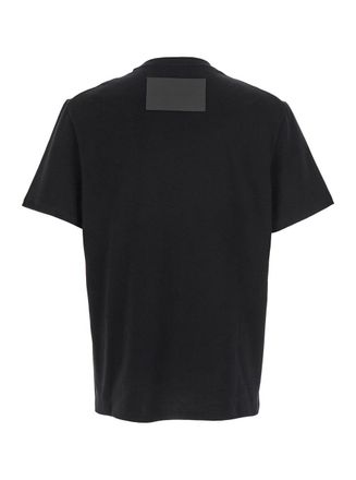 Jil Sander Mens Black Crewneck T-Shirt With Rear Logo Patch Cotton T-Shirts And Polos