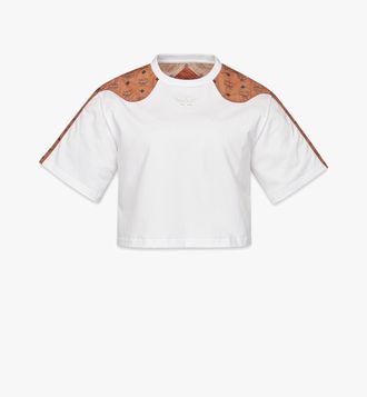 MCM Cropped-T-Shirt Laurel aus Bio-Baumwolle und Monogramm-ECONYL