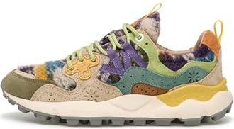 Flower Mountain Baskets en suède et Tissu, Tourterelle-Militaire- 36