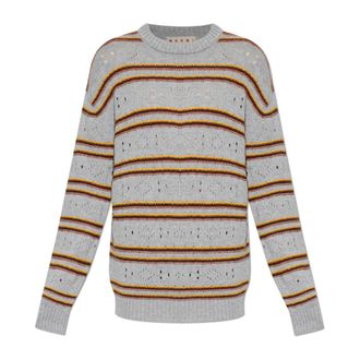 Marni Cashmere-Pullover mit Ajourmuster - - Knitwear - Herren - Grau - M