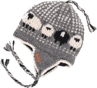 Guru Shop Wollm&uuml;tze mit Ohrenklappen, Norwegerm&uuml;tze, Winterm&uuml;tze Sheep - Grau, Herren/Damen, Wolle