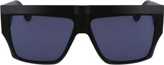 Karl Lagerfeld Karl Lagerfeld KLJ6148S 002 Matte Black Sunglasses Unisex Iniettato, Modified Rectangle, 57