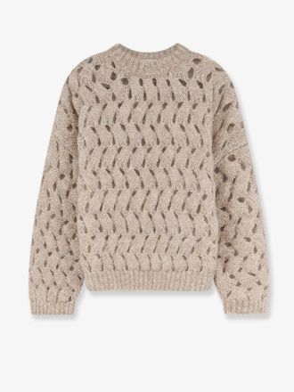 Brunello Cucinelli Perforated sweater with micro sequins - BRUNELLO CUCINELLI - gender_Woman