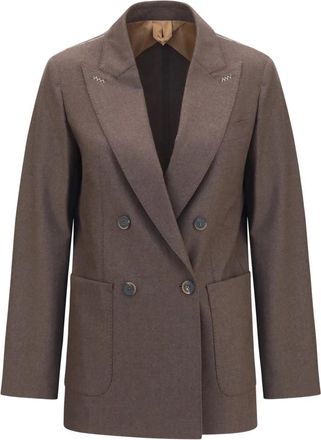 Max Mara Cloruro Zweireihiger Blazer - - Jackets - Damen - Braun - S