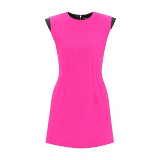 Dolce & Gabbana Rosa Seidenkleid mit Kontrast-Schulterpolstern - - Dresses - Damen - Rosa - 2XS