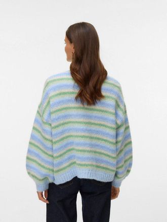 Vero Moda Strickjacke VMMAYBE STRIPE LS OPEN CARDIGAN NOOS Kunstfaser, loose fit