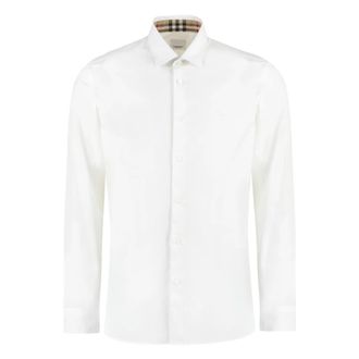 Burberry Klassisches Baumwollhemd mit Elasthanmischung - - Shirts - Herren - Wei&szlig; - S