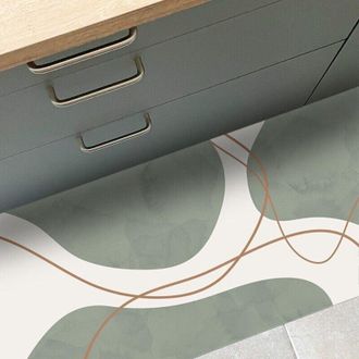 99deco Tapis antidérapant - Organic - vinyle - int./ext. - Vert - 50x200cm