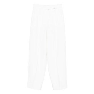 Max Mara Femme, Pantalons, Blanc, Taille: 38 FR Pantalon en laine taille haute