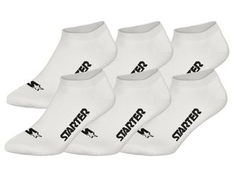 Starter Unisex 6-Pack Sneaker Socks, White, 43-46