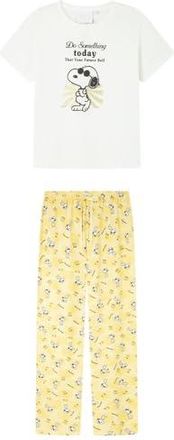 Women'secret Long Pyjama Multilicense Happy Snoopy, Blanc, S Femme