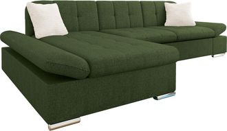 Mirjan24 Ecksofa Malwi Premium mit Regulierbare Armlehnen L-Form Sofa vom Hersteller Eckcouch mit Schlaffunktion + Bettkasten Couch Wohnlandschaft (Maya 07 + M