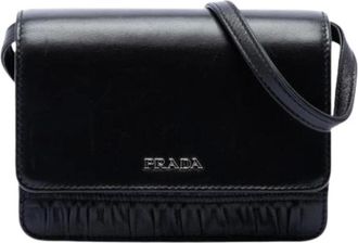 Prada Sac bandouli&egrave;re en nappa pliss&eacute; Pre-owned - Femme - Pre-owned - Noir - Taille: ONE Size