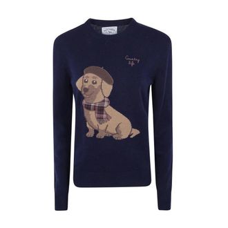 MC2 Saint Barth New Queen Rundhals-Pullover - - Knitwear - Damen - Blau - L