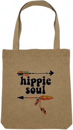 Fabulous Sac Shopping Tote Bag Aspect Lin - Hippie Soul L&Acirc;me dun Hippie Fl&egrave;ches Etats-Unis Culture - Sac de Courses Toile Epaisse 360g Beige Naturel Cabas Port