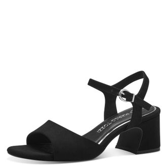 Marco Tozzi Damen Sandalen mit Absatz mit Verstellbarem Riemen Vegan, Schwarz (Schwarz), 39 EU