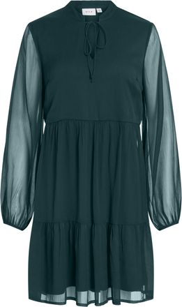 Vila Vifalia L/S Tie V-Neck Dress