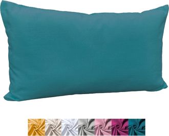 Heimtexland Deko Kissenhülle Baumwolle Kissen Bezug Natur Dekokissen Typ849 Petrol 30x50 cm