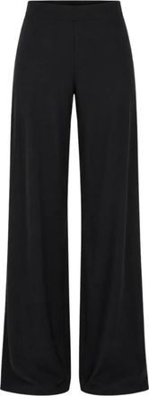 Norma Kamali Pantalon Large &agrave; Fa&ccedil;ade Plate - Femme - Pantalons - Noir - Taille: 38 FR