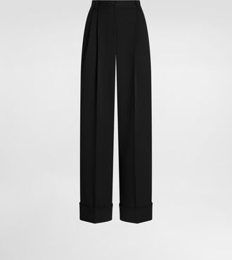 Dolce & Gabbana Hose Aus Wollgabardine - Frau Hosen Und Shorts Schwarz 46