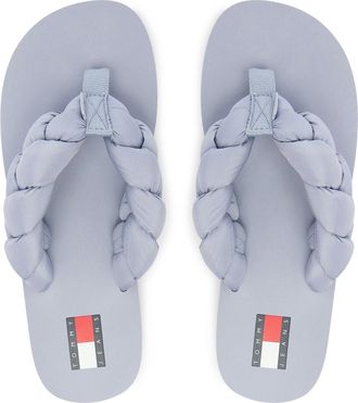 Tommy Jeans Zehentrenner Tommy Jeans Braided Thong Beach Sandal EN0EN02877 Himmelblau