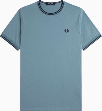 Fred Perry Softes T-Shirt mit Logo-Stickerei und Kontrastbündchen in