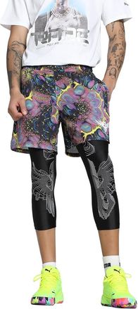 Puma Herren Melo Alien Skins 2-in-1-Basketballhose XL, Black