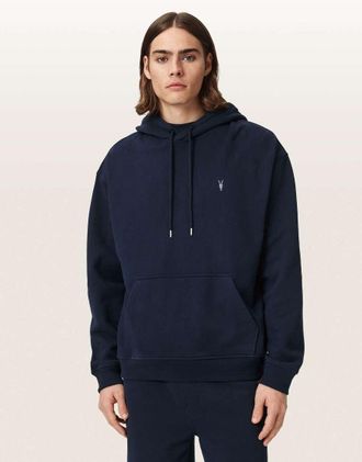 AllSaints Asher - Sweat &agrave; capuche &agrave; enfiler - Bleu saphir