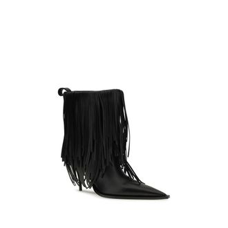Balenciaga Womens Black Calf Leather Bos Taurus Ankle Boots