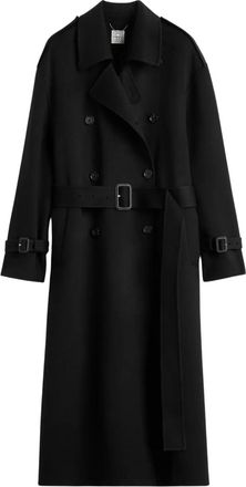 Toteme manteau ceinturé à boutonnière croisée - Noir