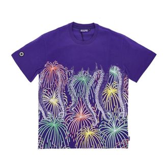 Octopus Homme, Tops, Multicolore, Taille: XL Tee-shirt violet feux dartifice homme