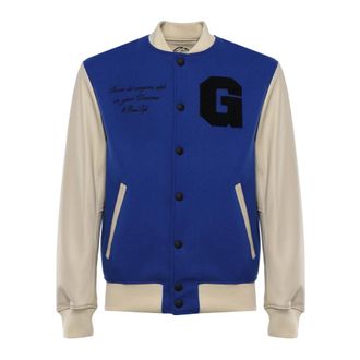 Giuliano Galiano Homme, Vestes, Bleu, Taille: L Varsity Nappa Jacket