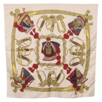 Herm&egrave;s Pre-owned Vintage Silk Scarf - Femme - Pre-owned - Beige - Taille: ONE Size