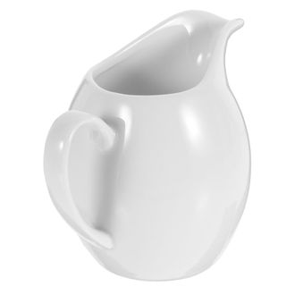 Garneck Milchkännchen Porzellan Weiß 330 Ml - Mikrowellengeeignetes Keramikkännchen Für Kaffeemilch Und Saucen - Klassisches Design Mit Griff - Ideal Für Küch