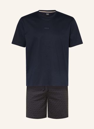 HUGO BOSS Shorty-Schlafanzug Relax blau