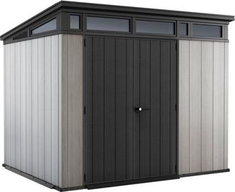 Dmora Gartenhaus Passeri, Gartenh&uuml;tte, Gartenhaus, Werkzeugschuppen, 277x218 h226 cm, Grau - Dmora