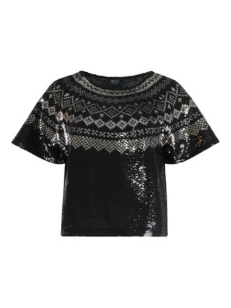 Polo Ralph Lauren sequinned short-sleeve T-shirt - Schwarz