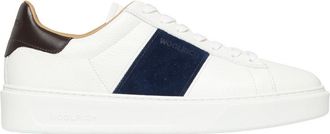 Woolrich Classic Court Sneakers aus Kalbsleder mit Streifenakzenten in